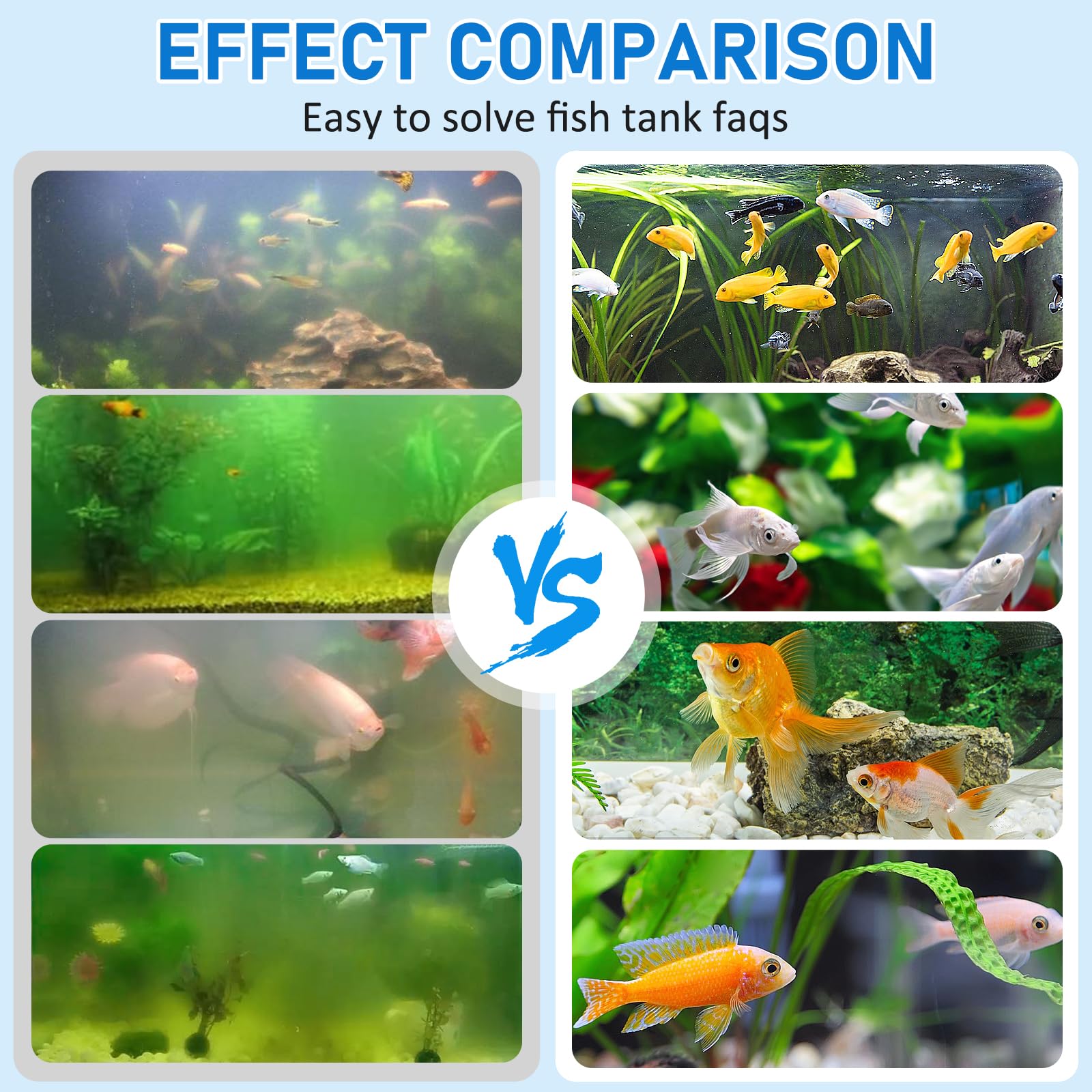 Aquarium Clean Light,13W Aquarium Algae Bloom Clean Light with Timer,Submersible Waterproof Lamp for Fish Tank Pond,Water Clean Green Clear Waterproof Clean Lamp for Sump Swim Pool