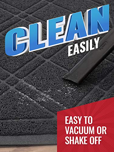 Iprimio Cat Litter Box Mat 42x36 Black | Cat Litter Trapping Mat, Mesh Mat Catches Litter, Repels Odor, Easy Clean Non Slip Kitty Litter Trapper Mats