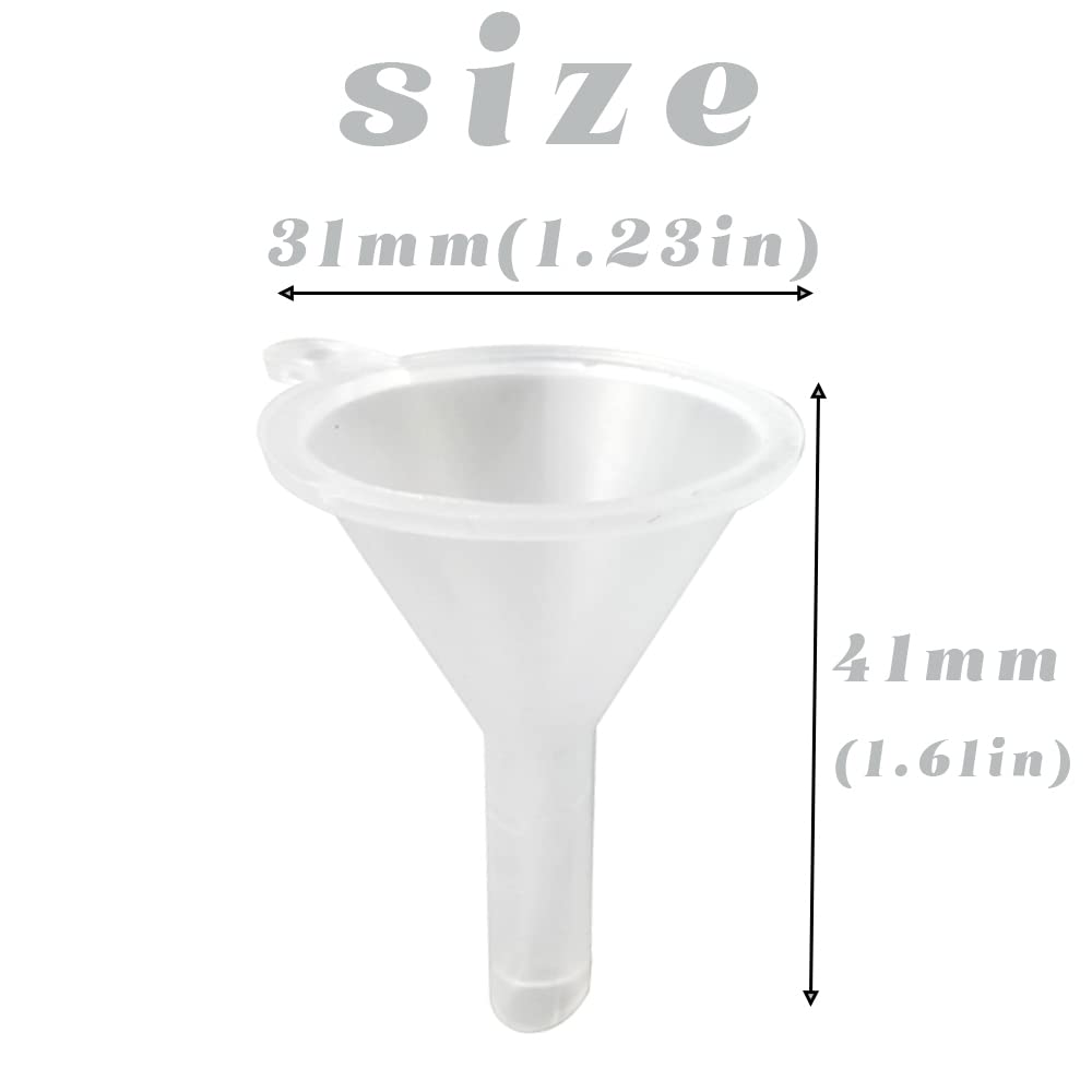 GXXMEI 120pack Mini Plastic Funnel Little Small Funnel Set Tiny Separatory Funnel for Lab Bottles,Capsule,Sand Art, Essential Oils,Perfumes,Spices, Powder(3color)