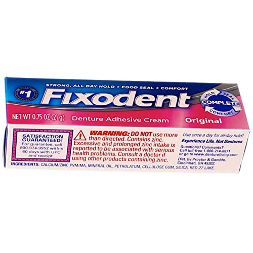 Fixodent Denture Adhesive Cream Original 0.75 oz (Pack of 8)