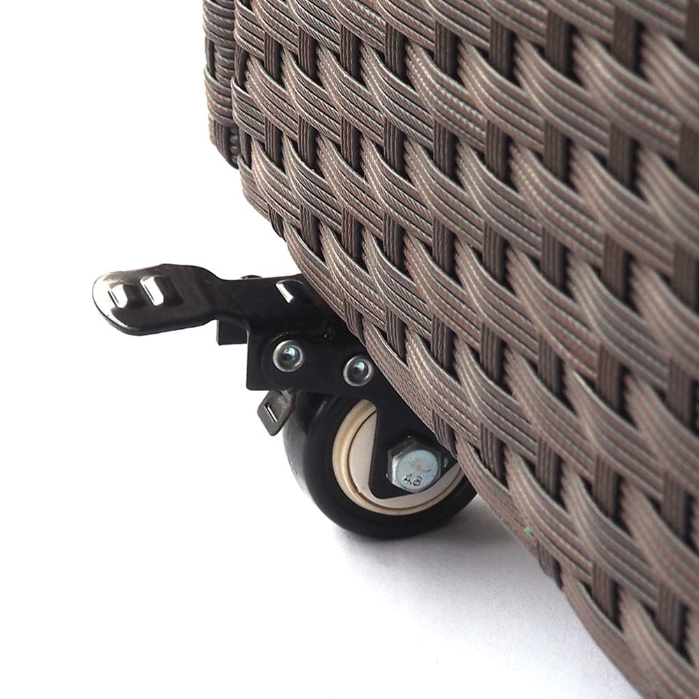 ATR ART TO REAL Outdoor Patio Wicker Storage Container Deck Box Made of Antirust Aluminum Frames and Resin Rattan