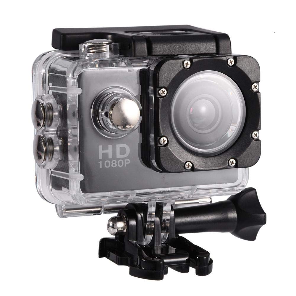 Action Camera 12MP Waterproof 30m Outdoor Sports Video Camera 1080P Full LCD Mini Camcorder with 900mAh Rechargeable Batteries and Mounting Accessories Kits(Black,)