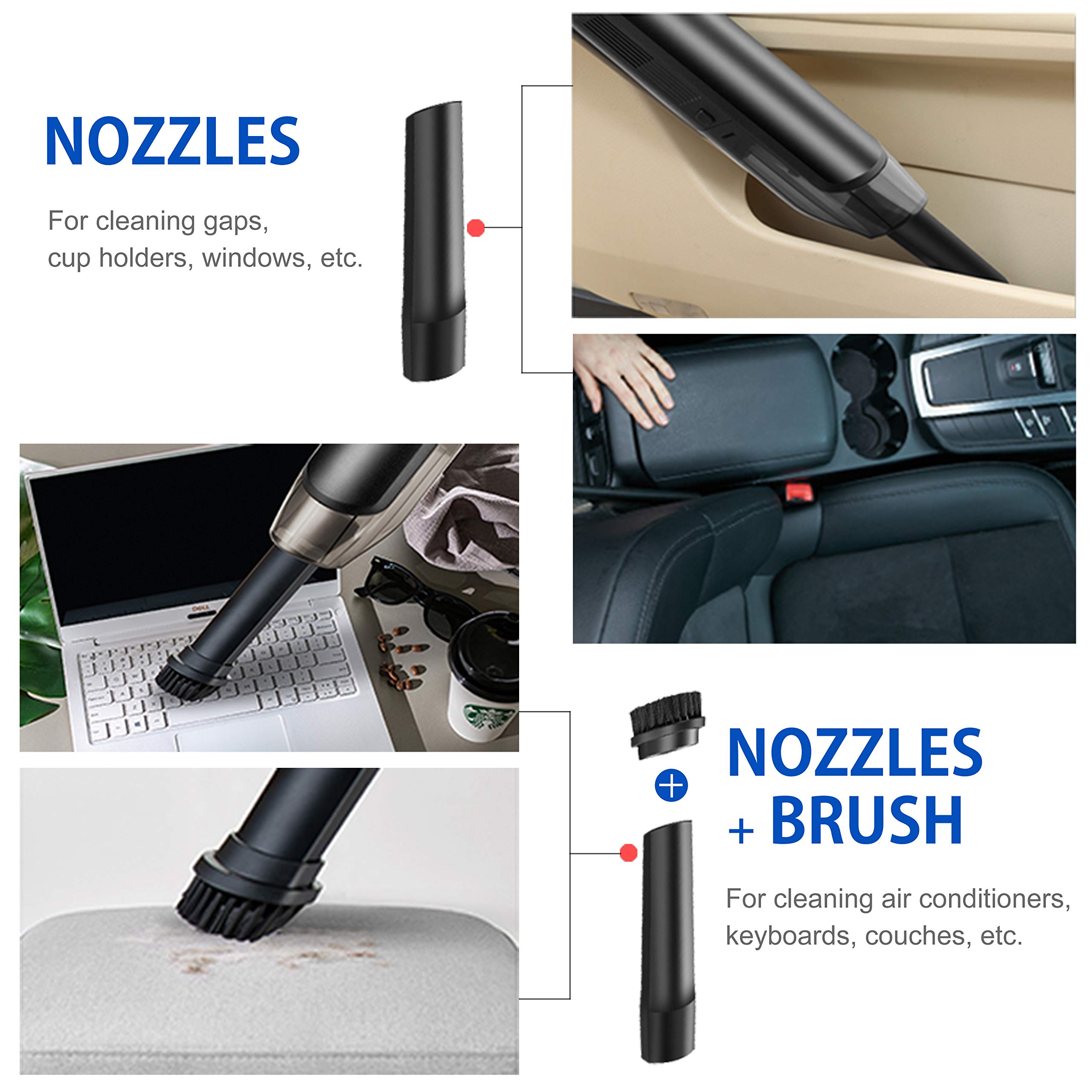 8AMTECH Vacuum Cleaner Portable Handheld Vacuum Cordless Rechargeable Car Vacuum for Home Car Hair with 11000pa 110W