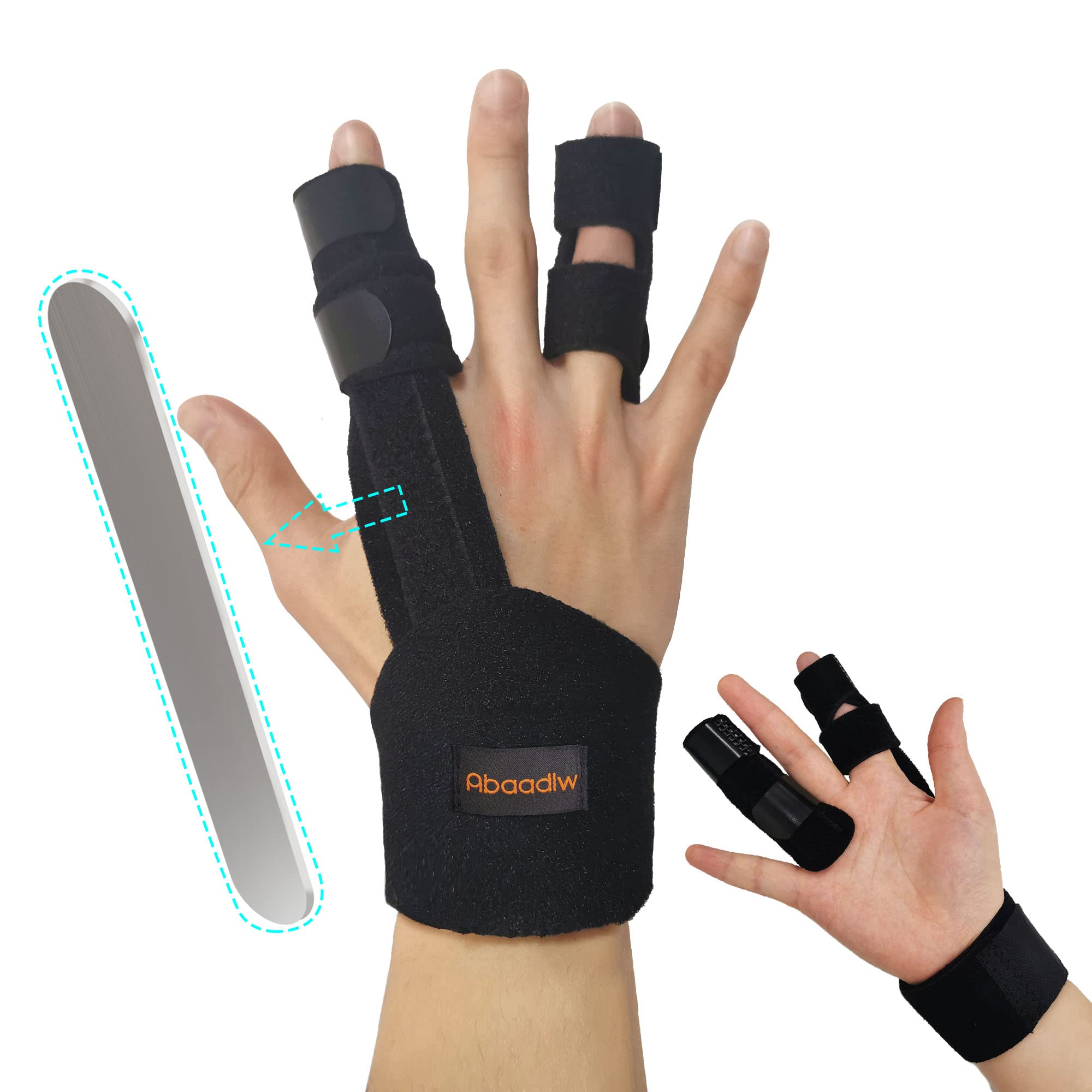 Abaadlw Triggger Finger Splint, Adjustable Lengthwise Finger Splints for Trigger Finger 2Pcs, Bendable Mallet Finger Splint, Finger Splints for Broken Finger, Finger Splints for Arthritis Relief, Trigger Finger Solution (S/M)