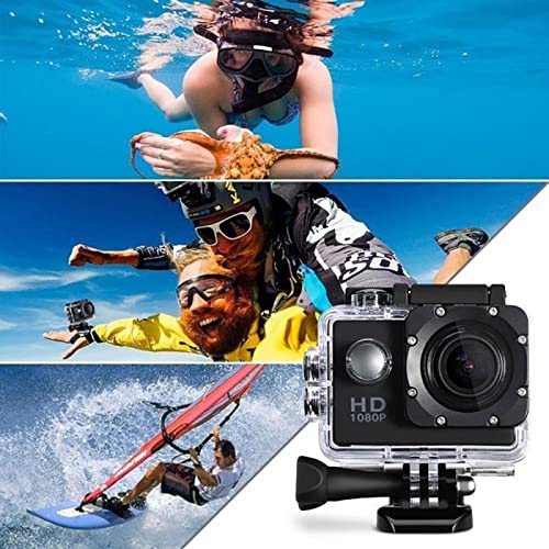 Action Camera 2021 New Action Camera，12MP HD 1080P 32GB， Underwater Waterproof Camera 4k，Helmet Vedio Sports Pro Cam Mini DV Video Camera HD (Color : Blue, Size : Medium)