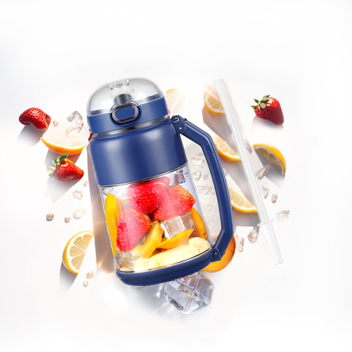 Portable Blender - Personal Size Blender for Shakes and Smoothies with 8 Ultra Sharp Blades, 12 Oz Mini Blender USB Rechargeable for Travel/Picnic/Office/Gym