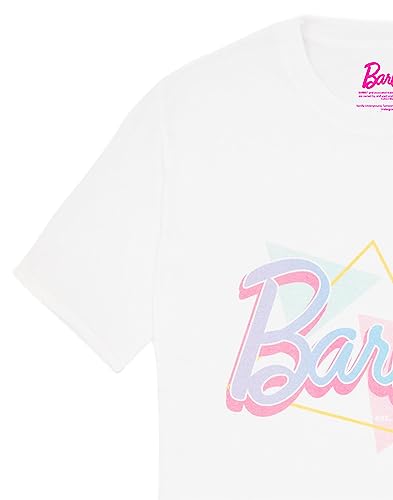Barbie Women's Palm Tree T-Shirt | Iconic Brand | Fashionable White Top | Comfortable Retro Fit Movie Merchandise Gift - Large