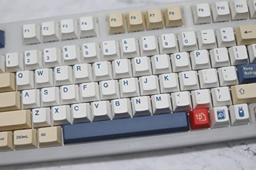 Cmokifuly Soymilk Keycaps Cherry Profile Keycaps Custom Keycaps for Mechanical Keyboard,136 Keys Set PBT Keycaps Dye Sublimation Keycaps (Soymilk)