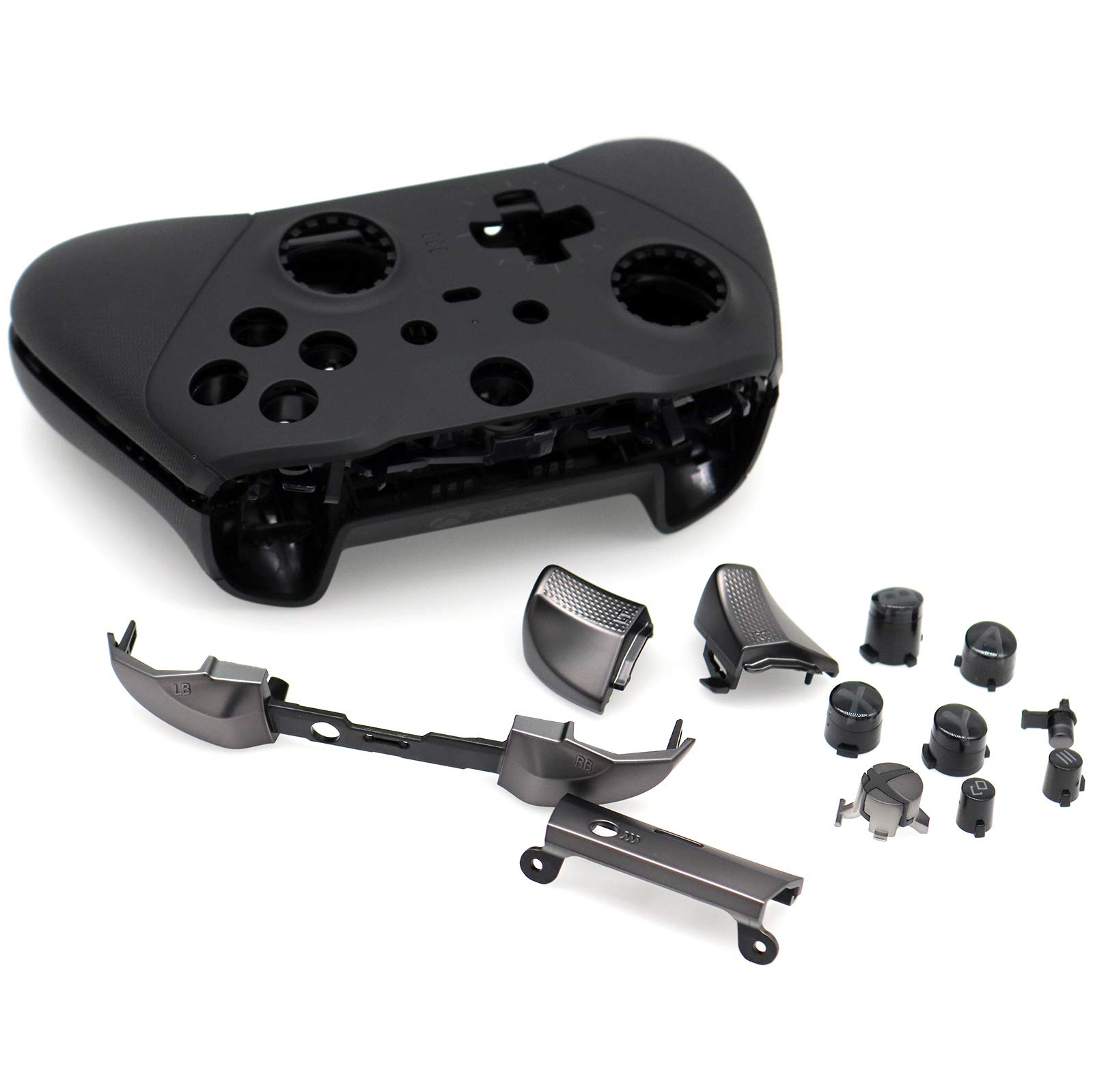 Deal4GO Full Shell Housing Case kit with RB LB Trigger Bumper Face Button Set Replacement for Xbox One Elite 2 Controller