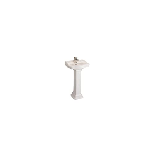 Barclay - 3-874WH Stanford 460 Vitreous China Pedestal Lavatory Sink with 4-Inch Centerset, White