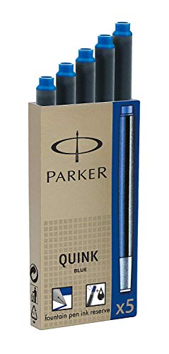 Fountain Pen Refill Cartridges, Permanent Blue Ink, 4 Packs of 5/Pack 20 Total PAR30160