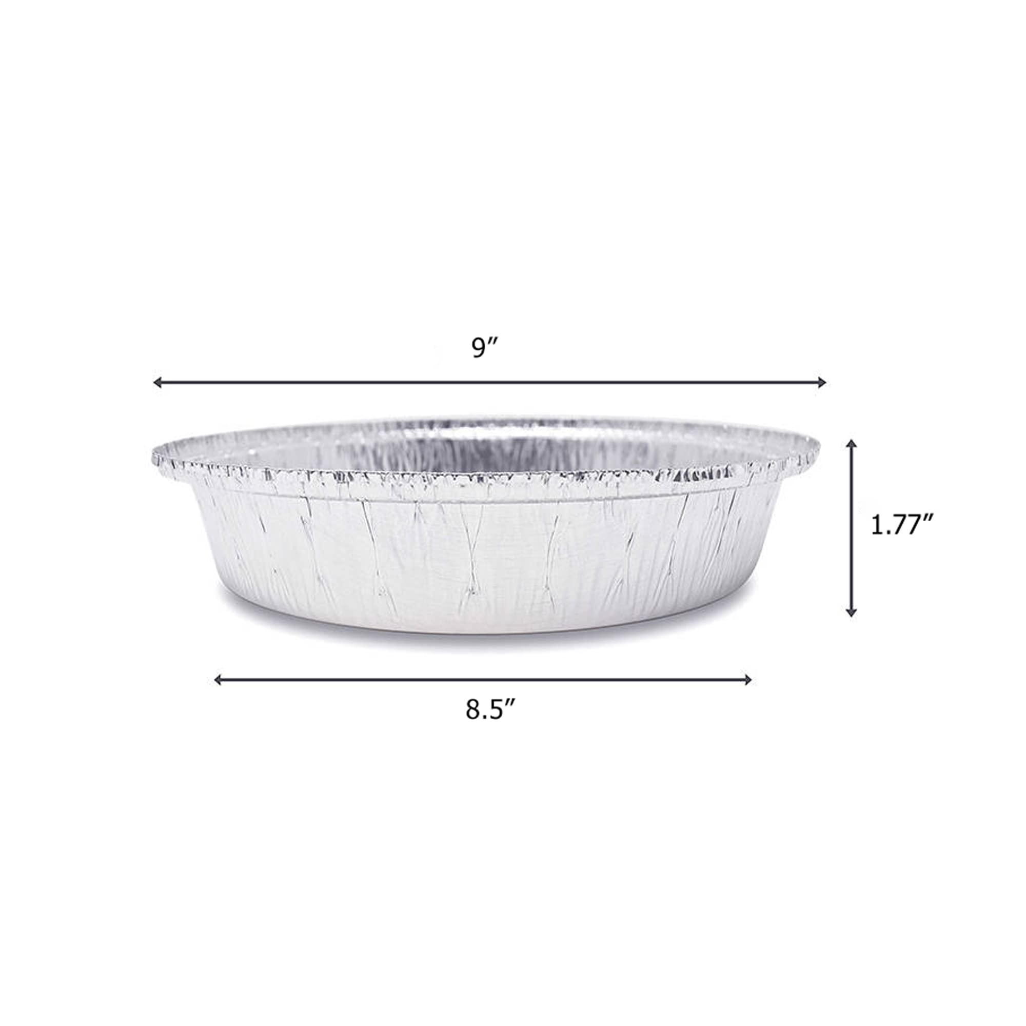 9-inch Aluminum-Foil Pie Pans with Lid β Round Disposable Heavy Duty Pans for Storing, Tart Baking, Reheating and Serving β Oven & Freezer safe - Made in USA (Pack of 20)