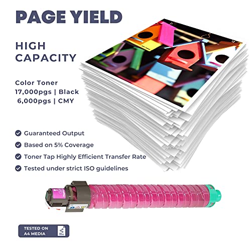 Toner Tap High Yield for Ricoh MP C406 C307 C306 (4-Pack Bundle) 842091 842092 842093 842094 Compatible Cartridge Replacements