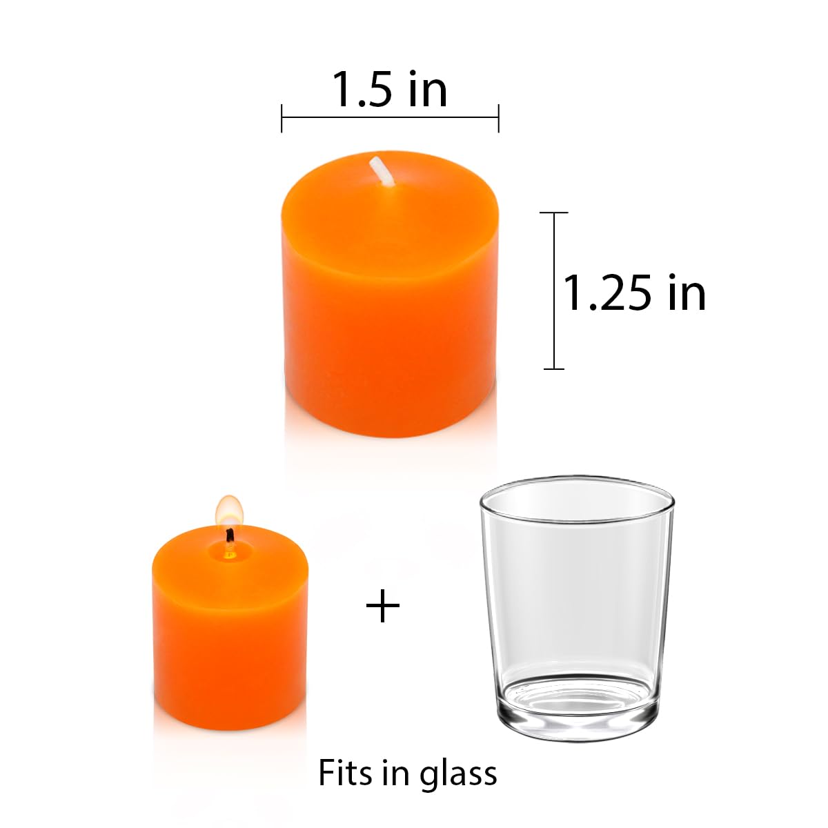 9-Pack 1.25-Inch Orange Votive Candles for Halloween Fall Harvest β Unscented Small Tealight Candle for Home Decor, Meditation, and Special Occasions