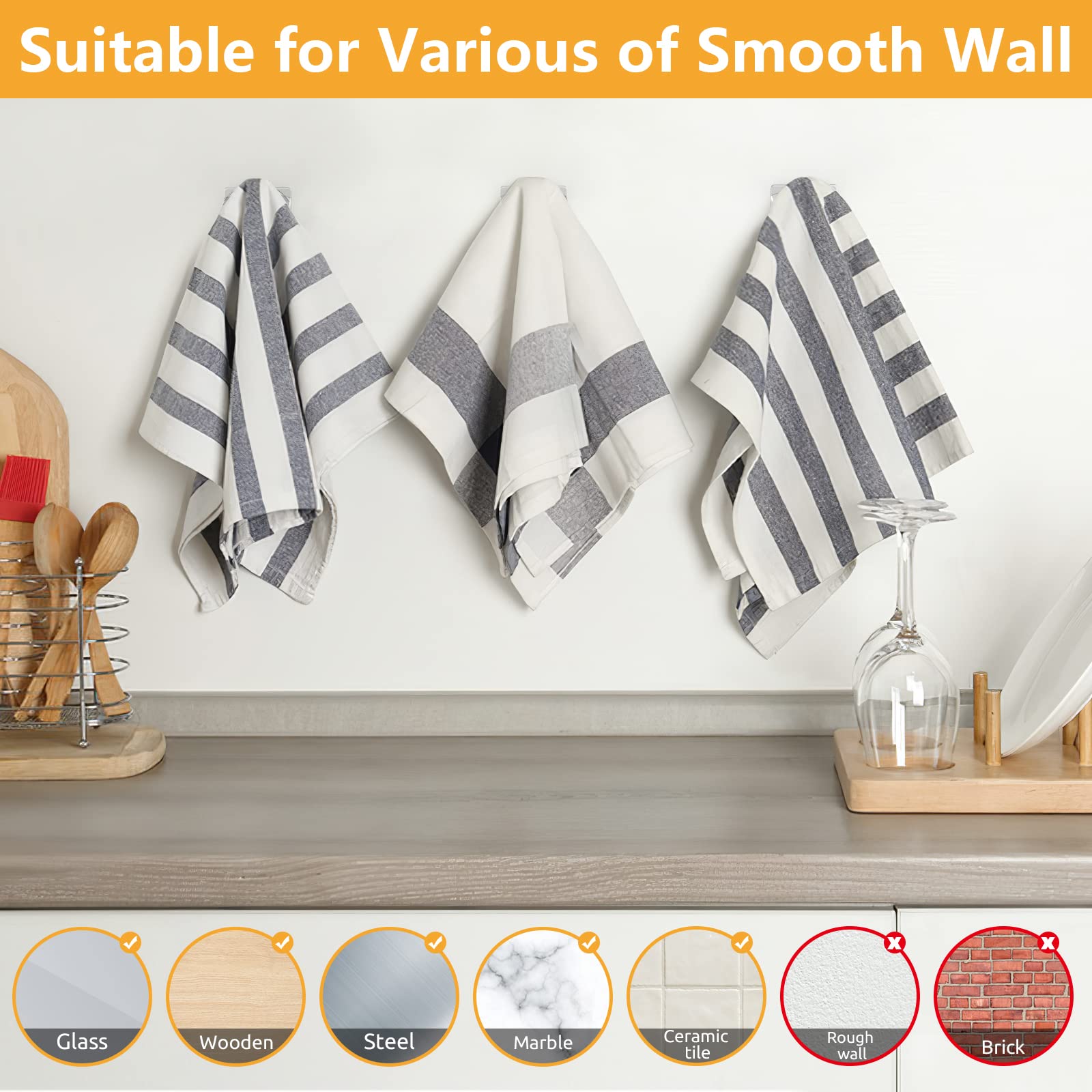 Heynew Adhesive Hat Hooks for Wall - Hat Rack for Baseball Caps,Cowboy Hat Hanger Cap Holder Organizer for Room, Closet & Storage Organizer