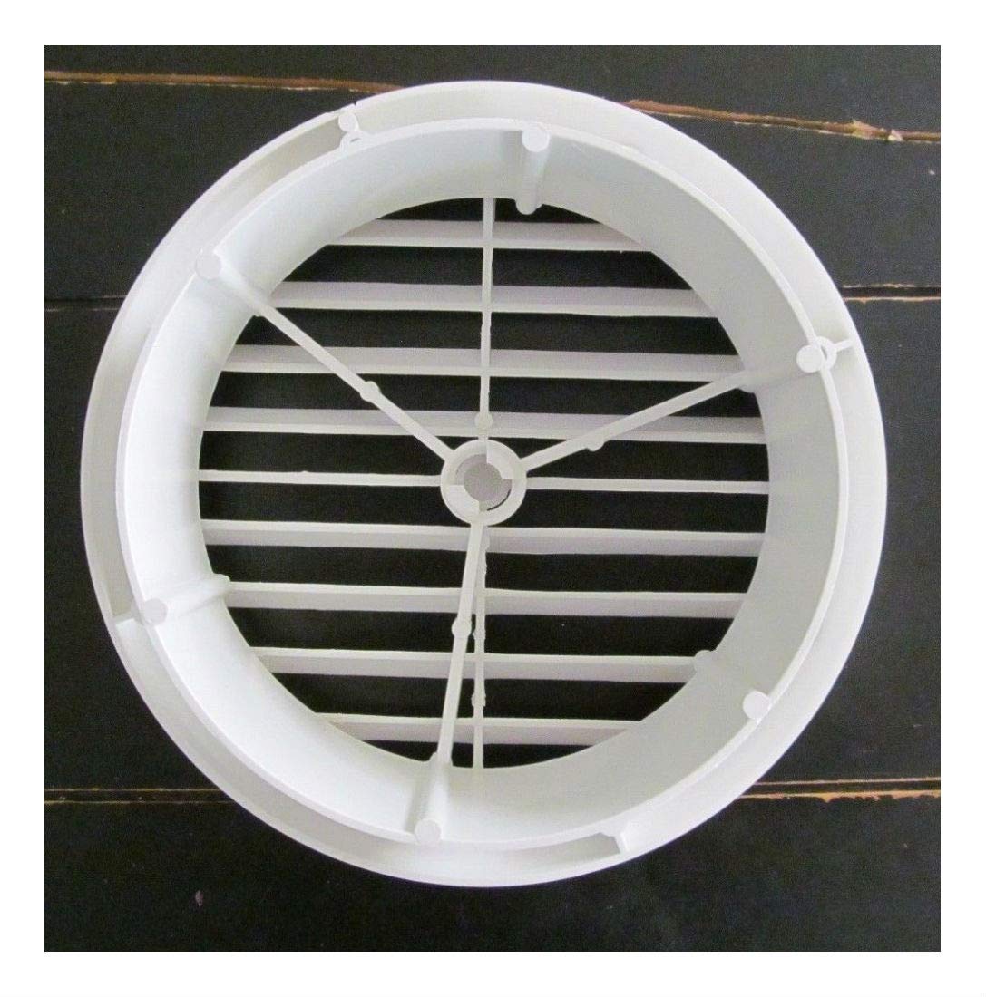 7" Round White Ceiling A/C Vent 2" Extension Used in Newmar Other RV Motorhome