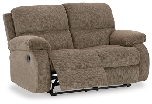 Signature Design by Ashley Scranto Contemporary Manual Reclining Loveseat, Light Brown