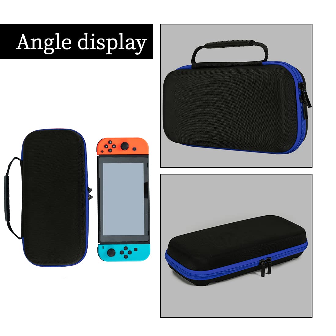 Widfre Carry Case for Nintendo Switch Console & Accessories, Hard Travel Case Compatible with Switch, Portable Carry Case with Handle, Dual Zippers, Bag for Game Storage Accessories
