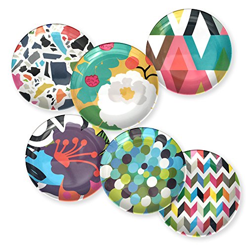French Bull Assorted Plates-6 Piece Set-Melamine Dinnerware, Serving, Party, Platter, Dish, 6" - Assorted