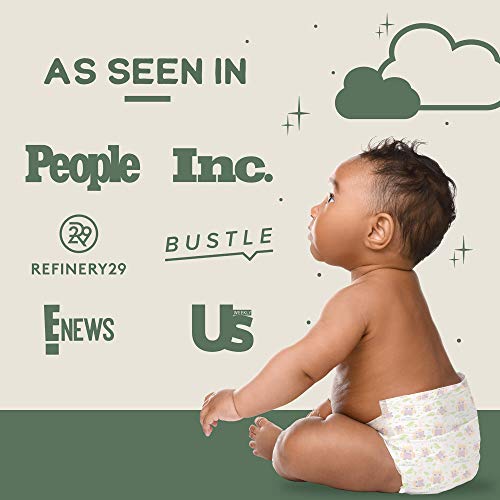 Happy Little Camper Ultra-Absorbent Hypoallergenic Natural Disposable Baby Diapers, Chlorine-Free Protection for Sensitive Skin, Crawler, Size 3, 92 Count