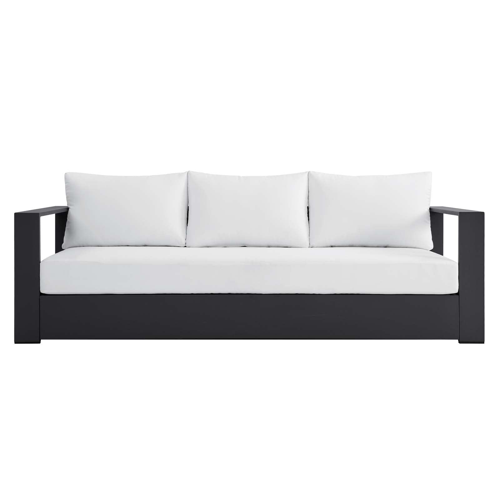 Modway Tahoe Aluminum Outdoor Patio Sofa in Gray White