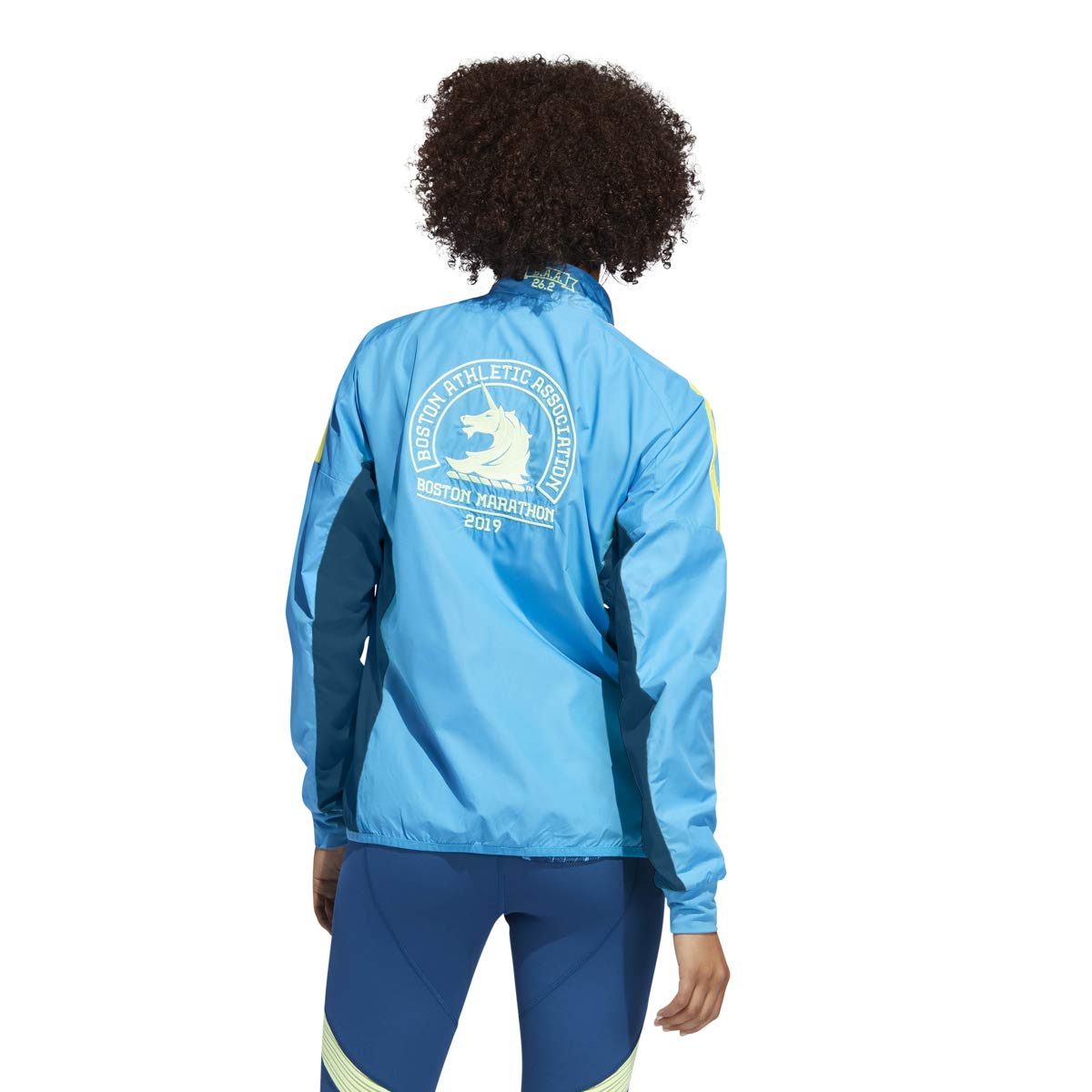adidas Women's 2019 Boston Marathon Celebration Jacket (Medium, Shock Cyan)