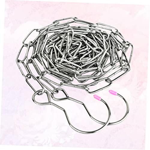 Cabilock 2pcs Closet Drying Rack Stainless Steel Hooks Wall Mount Clothes Rack Clothes Drying Rack Chain Clothes Storage Chains Outdoor Clothes Clips Clothes Drying Chain Clothes Hangers