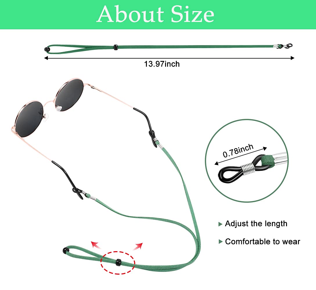 AugLifers Eyeglasses Holder Straps Cord, Sunglasses Strap Adjustment for Men Women, Anti-slip Sports Eyewear Retainer Lanyards 5PCS