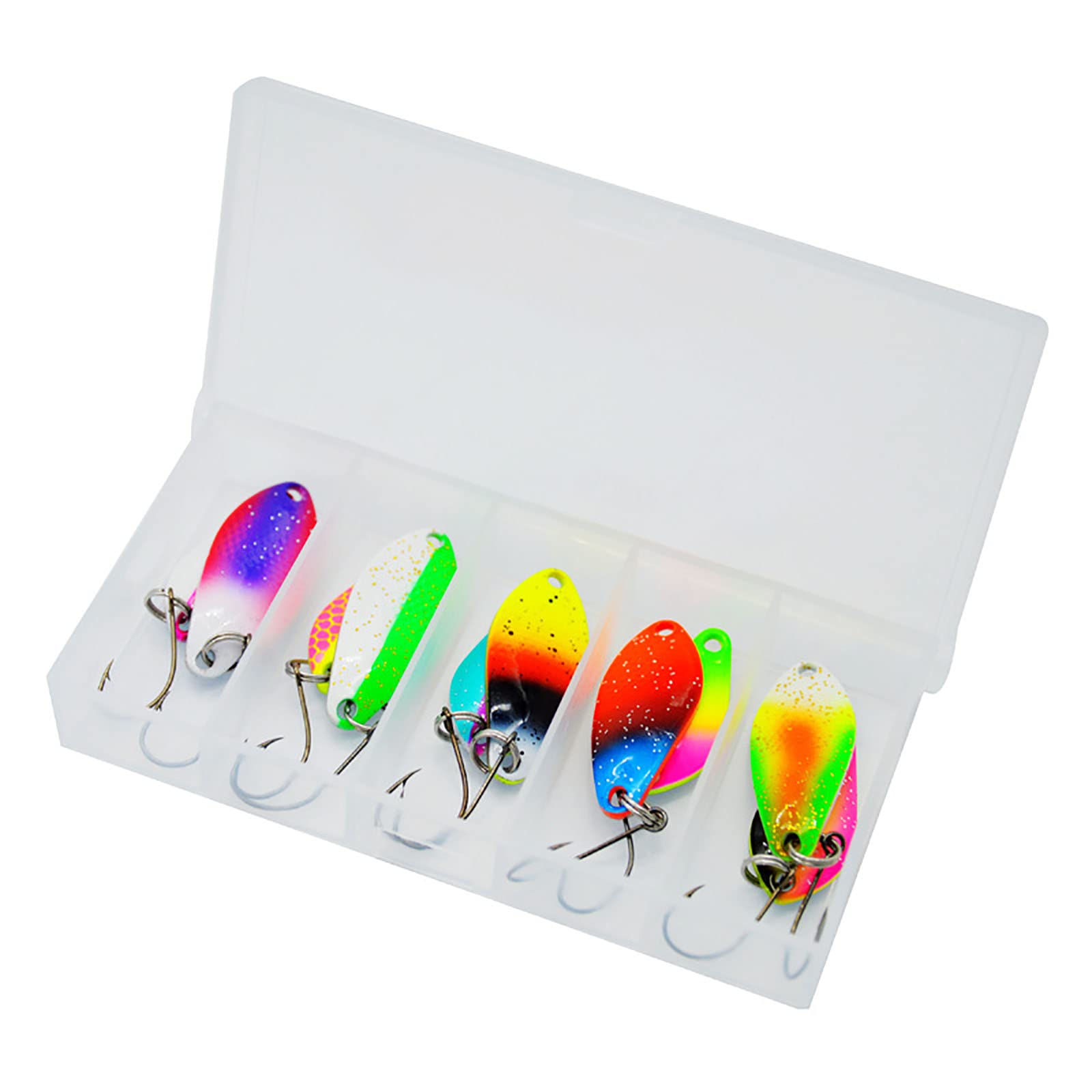 Adoolla 10pcs Fishing Lures, 2g/3g Spoon Baits with Single Hook, Bionic Fake Lure Bait Fishing Tackle for Freshwater Seawater LYC-37