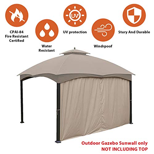 CoastShade Gazebo Replacement Curtain for 8x8 or 10x10 or 10x12 Summer Outdoor Gazebo,6.7FT Height,Only 1 Panel Sidewall,Autumn Gazebo Sidewall,Beige