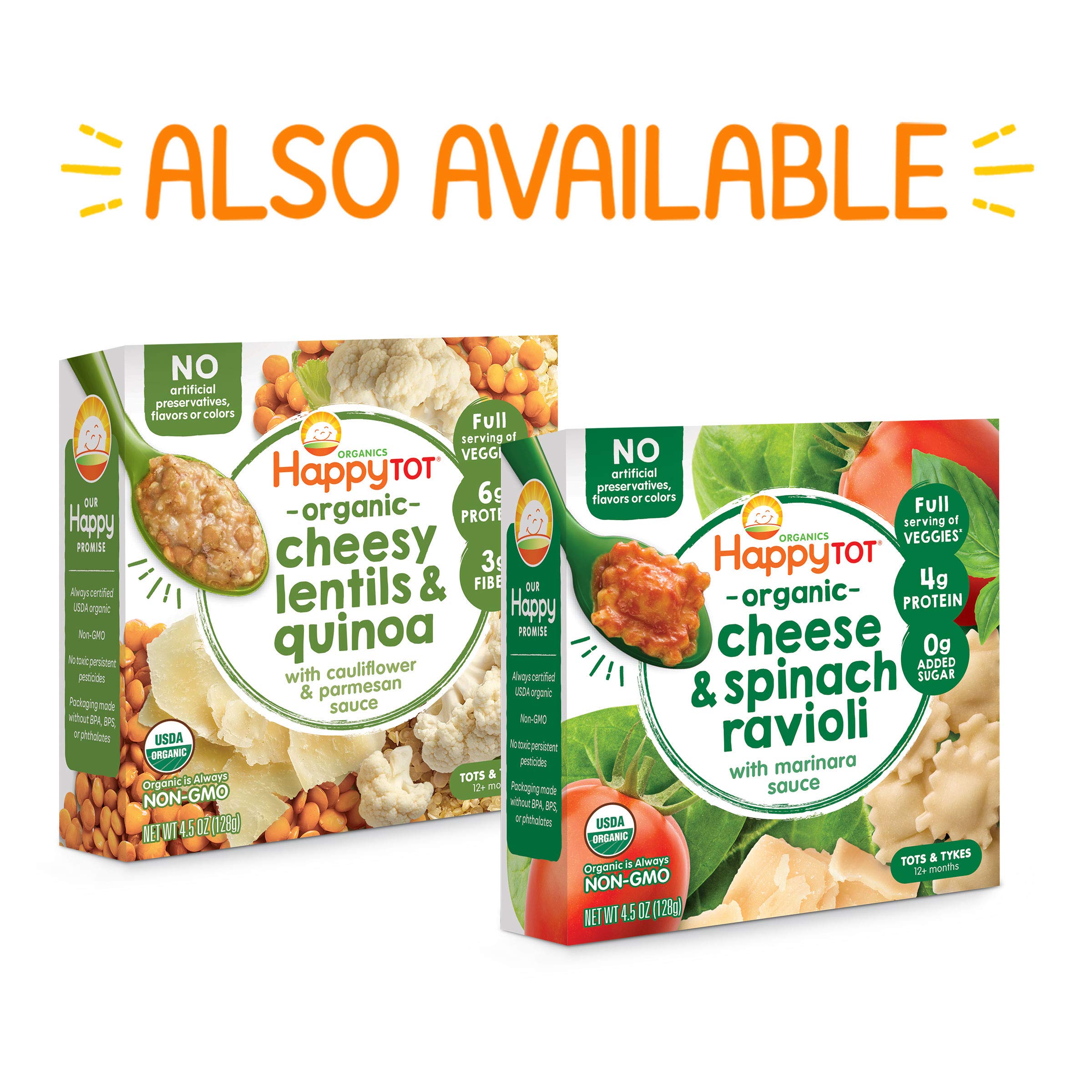 Happy Tot Organics Love My Veggies Stage 4, Zucchini, Pear, Chickpeas & Kale, 4.2 Ounce Pouch (Pack of 16) packaging may vary