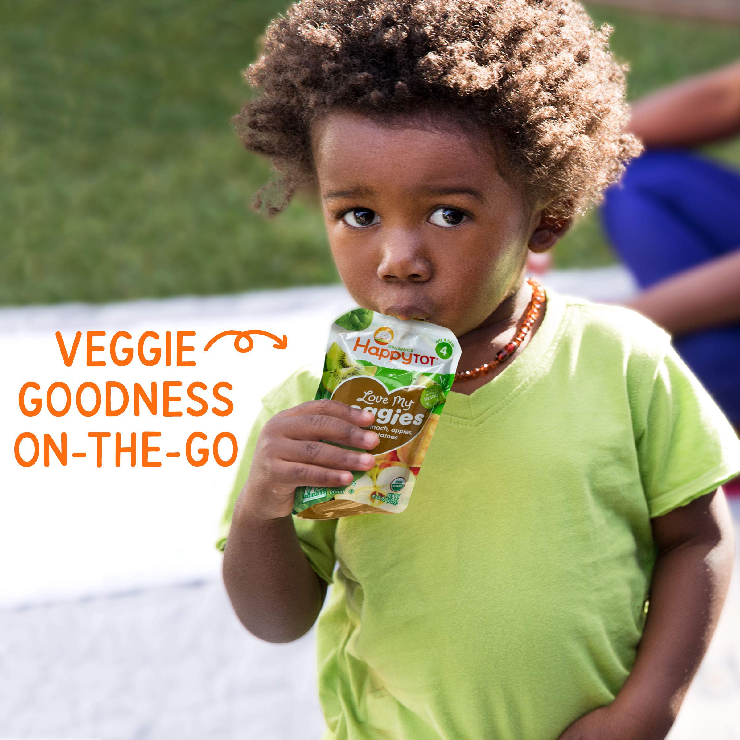 Happy Tot Organic Stage 4 Baby Food, Love My Veggies, Zucchini/Pear/Chickpeas & Kale, 4.2 Ounce (Pack of 8)