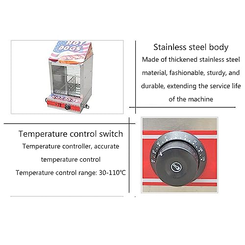 Commercial Food Warmer Display Cases,2-Tier Food Warmer,Heated Cabinet,Pastry Display Case for Pizza Hot Dog Hamburger Bread,etc,110V 1200W Temperature control range 30-110 ℃