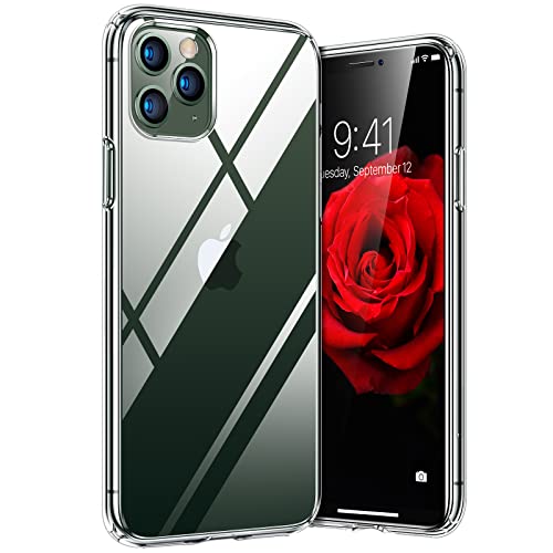 TORRAS [𝟮𝟬𝟮𝟮 𝗡𝗘𝗪] Diamond Clear iPhone 11 Pro Case [Material Safe Certified] No.1 Anti-Yellow [12FT Military Grade Protective] Hard Back & Non-Slip Bumper Slim Phone Cases iPhone 11 Pro, Clear