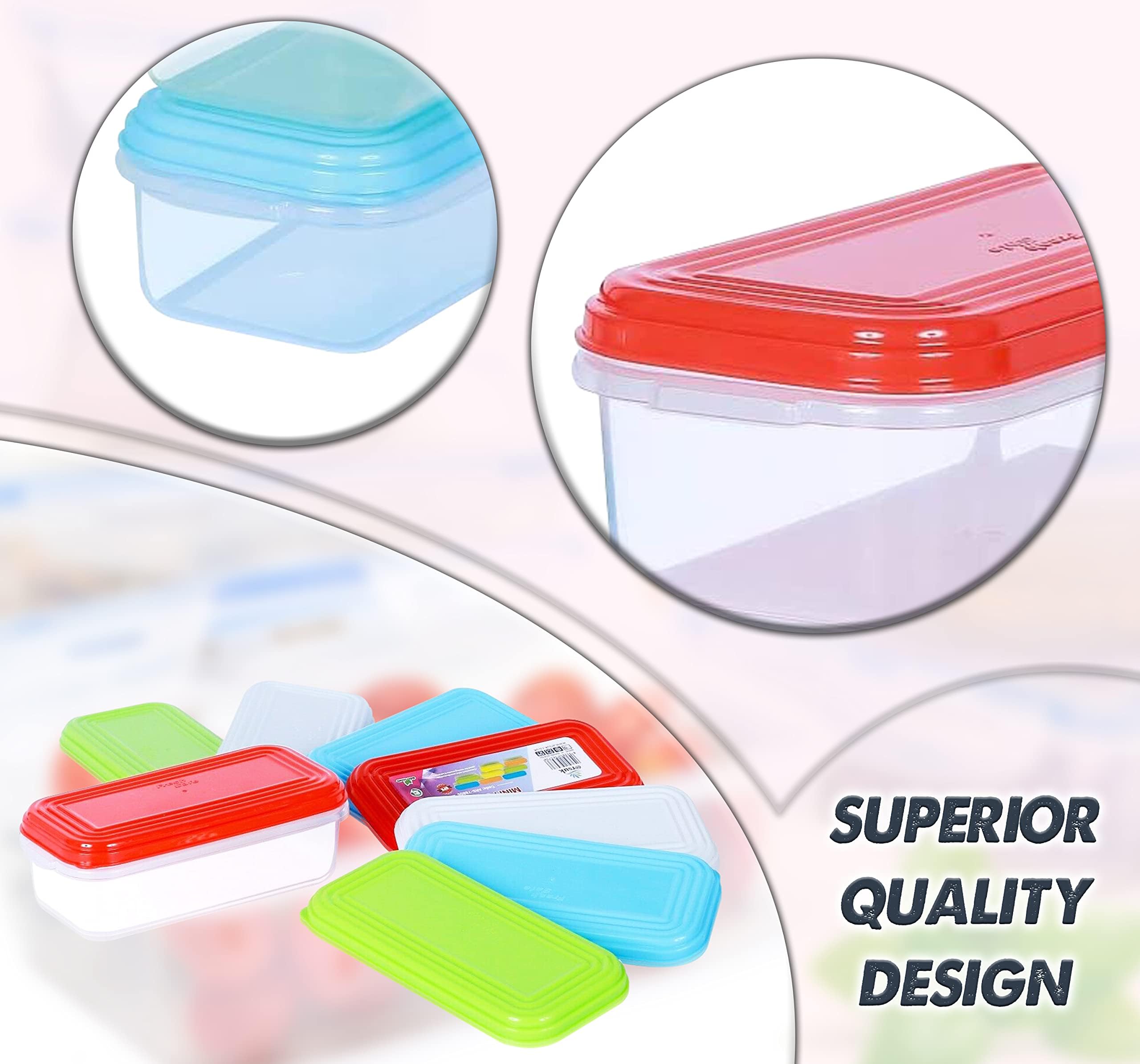 ARSUK 8 Pack Baby Food Storage Containers (8.5oz/250ml) - Small Plastic Containers with Lids for Freezer - Microwavable, Dishwasher Safe & BPA Free