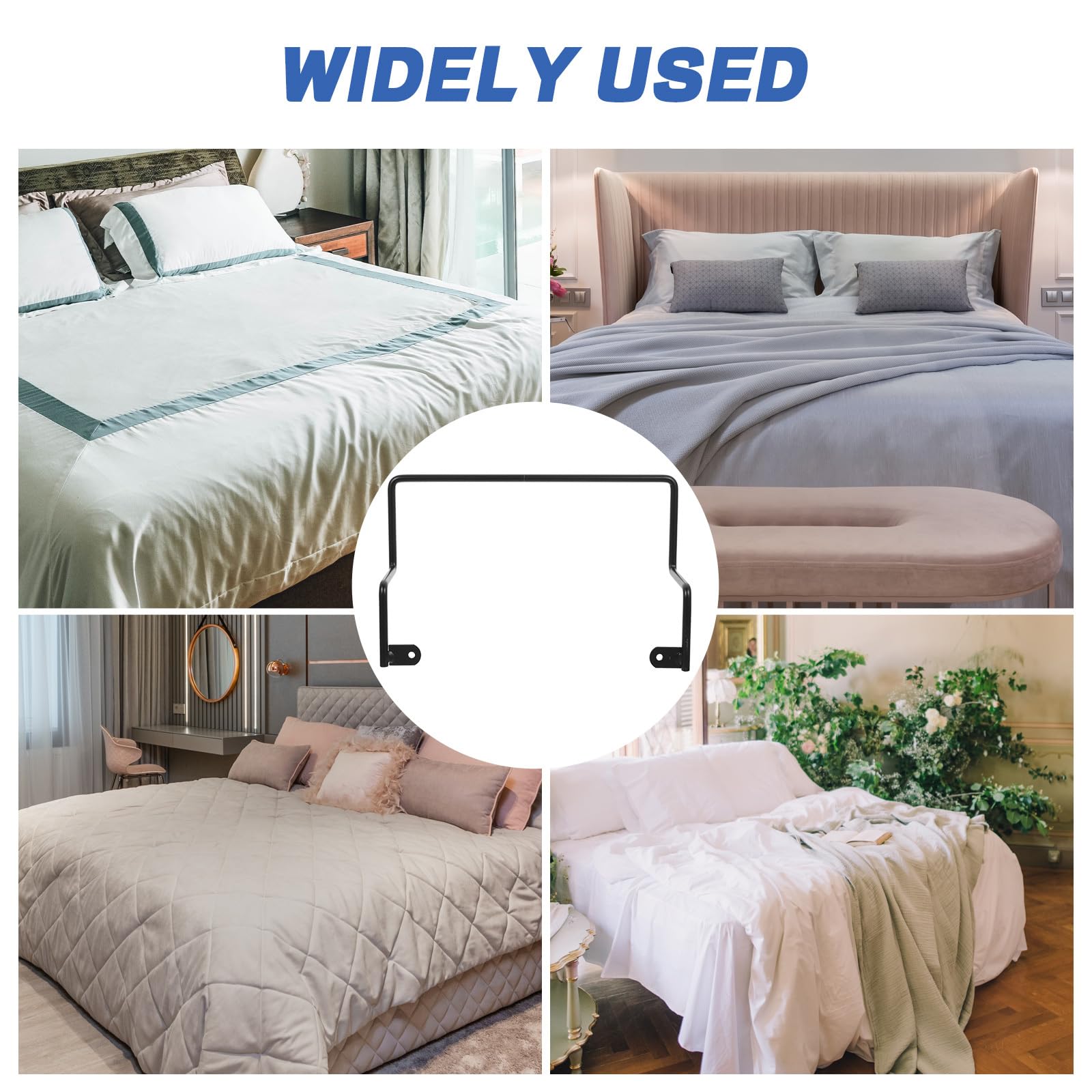 Angoily Non Slip Mattress Gripper, Anti Slide Mattress Stopper, Mattress Retainer Bar, Easy to Installation Metal Pad Gripper for Wooden Bed Frames Black