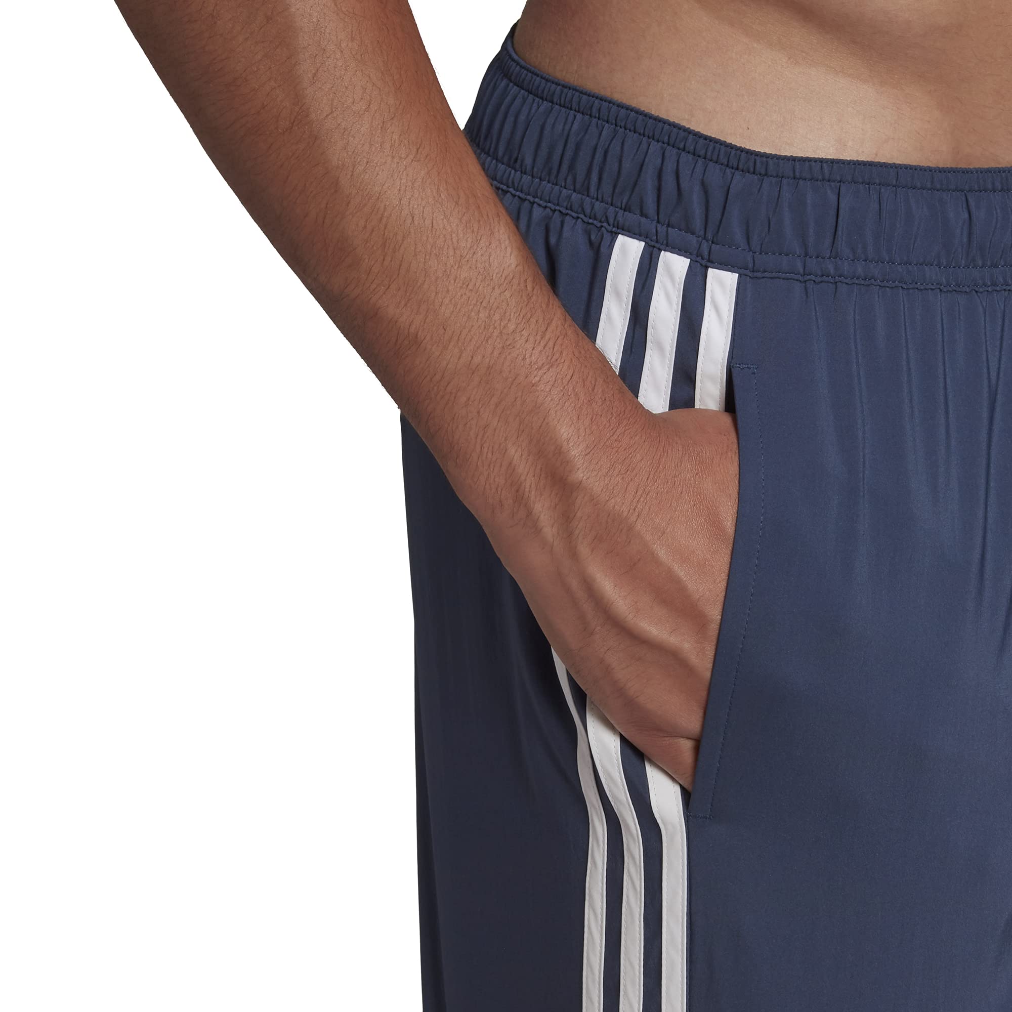 adidas mens 3-Stripes CLX Swim Shorts Crew Navy/White X-Large