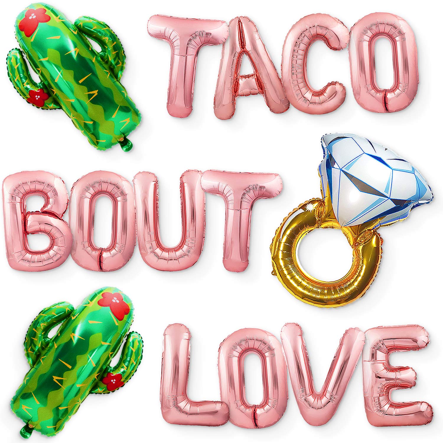 Big TACO BOUT LOVE Balloons Bachelorette Party Decorations Kit - Bridal Shower Party Balloons & Supplies - Hen Party Decorations Set