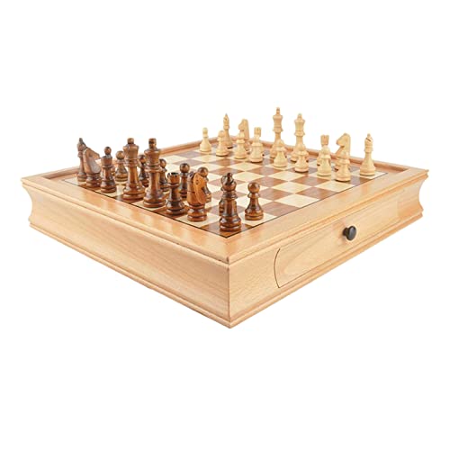 ARRGO 32x32cm Wooden International Chess Set Magnetic Board Board Game with Storage Inside Funny Game Collection Board Game