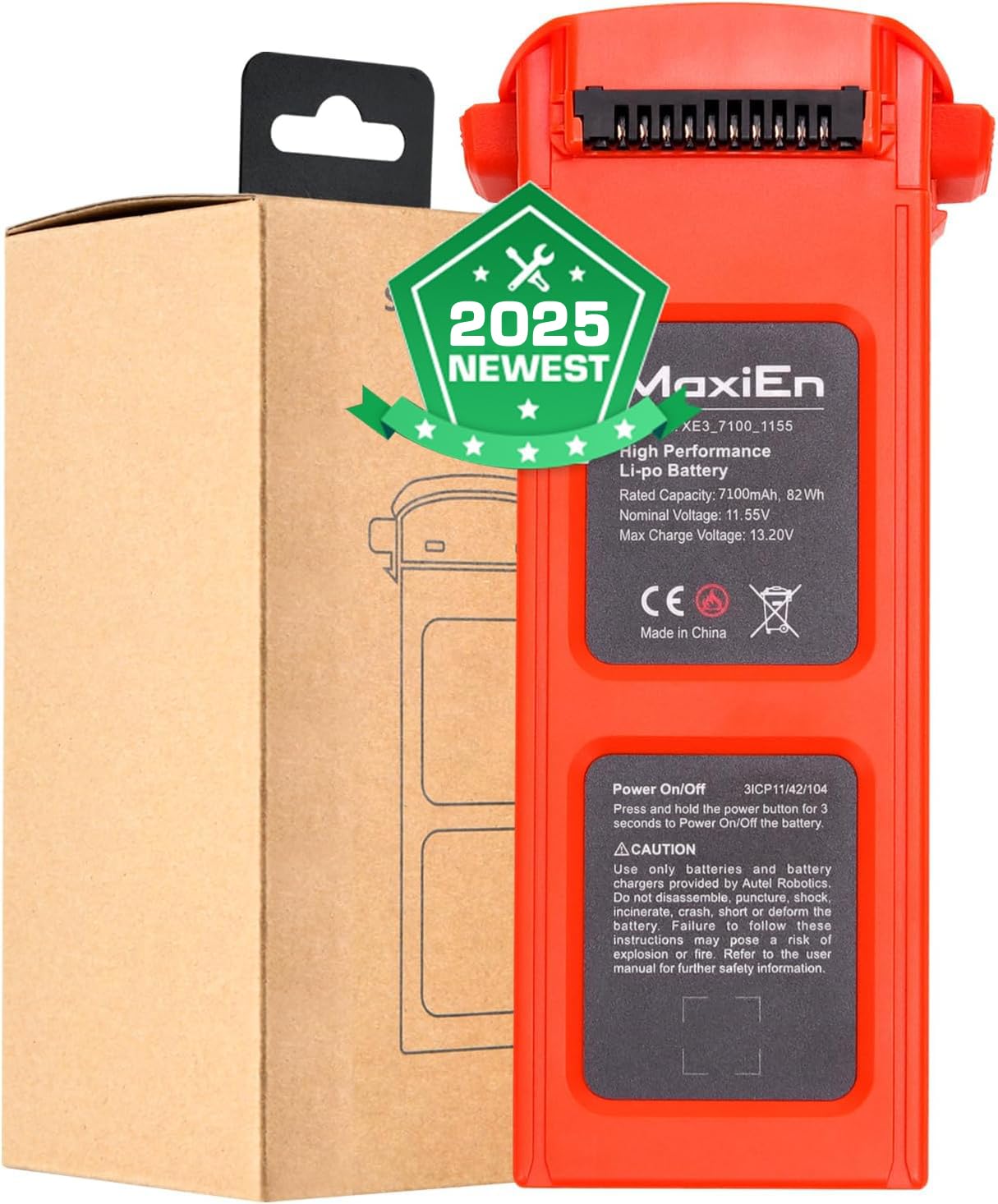 Autel Robotics EVO II Intelligent Battery, 2025 EVO II Battery Fit Autel EVO 2 EVO 2 Pro EVO 2 Enterprise RTK Dual 640T Drones (V2 & V3), 7100mAh 11.55V, Autel Original Smart Battery