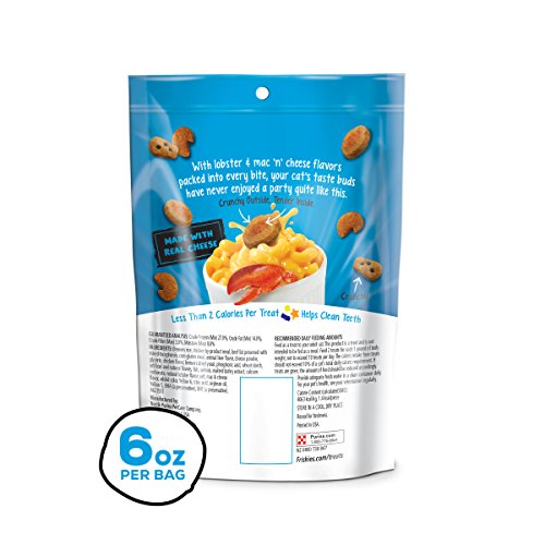 Purina Friskies Made in USA Facilities Cat Treats, Party Mix Lobster & Mac 'N' Cheese Flavors - (6) 6 Oz. Pouches