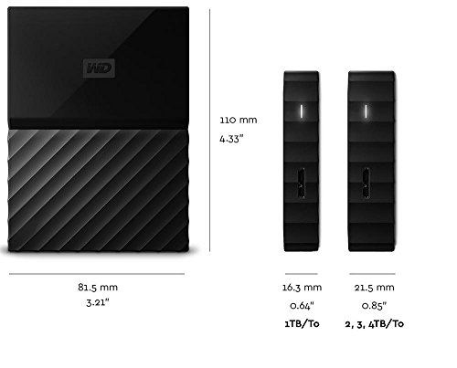 WD 1TB Blue My Passport Portable External Hard Drive - USB 3.0 - WDBYNN0010BBL-WESN (Renewed)