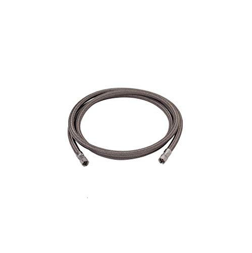 EZ-FLUID 1/4" Female Comp x 1/4" Female Comp x 6FT (72") Stainless Steel Braided Flexible Refrigerator Ice Maker Water Line Connector Kit, Fridge Flex Icemaker Water Supply Hose For Portable & Home.