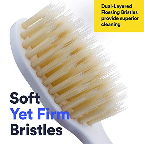 MOUTHWATCHERS Dr Plotkas Extra Soft Flossing Toothbrush, Folding Travel Toothbrush for Adults, Ultra Clean Toothbrush, Good for Sensitive Teeth and Gums, 1 Toothbrush