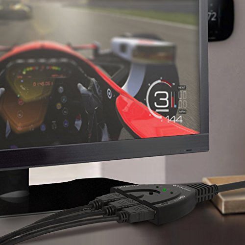 Fosmon 3-Port 4K, 3x1 Switcher (Automatic Switching) Support Ultra 3D HDR Full HD 1080P HDCP, HDMI Splitter Hub Compatible with Apple Roku Fire TV Stick HDTV PS4 Xbox One Chromecast