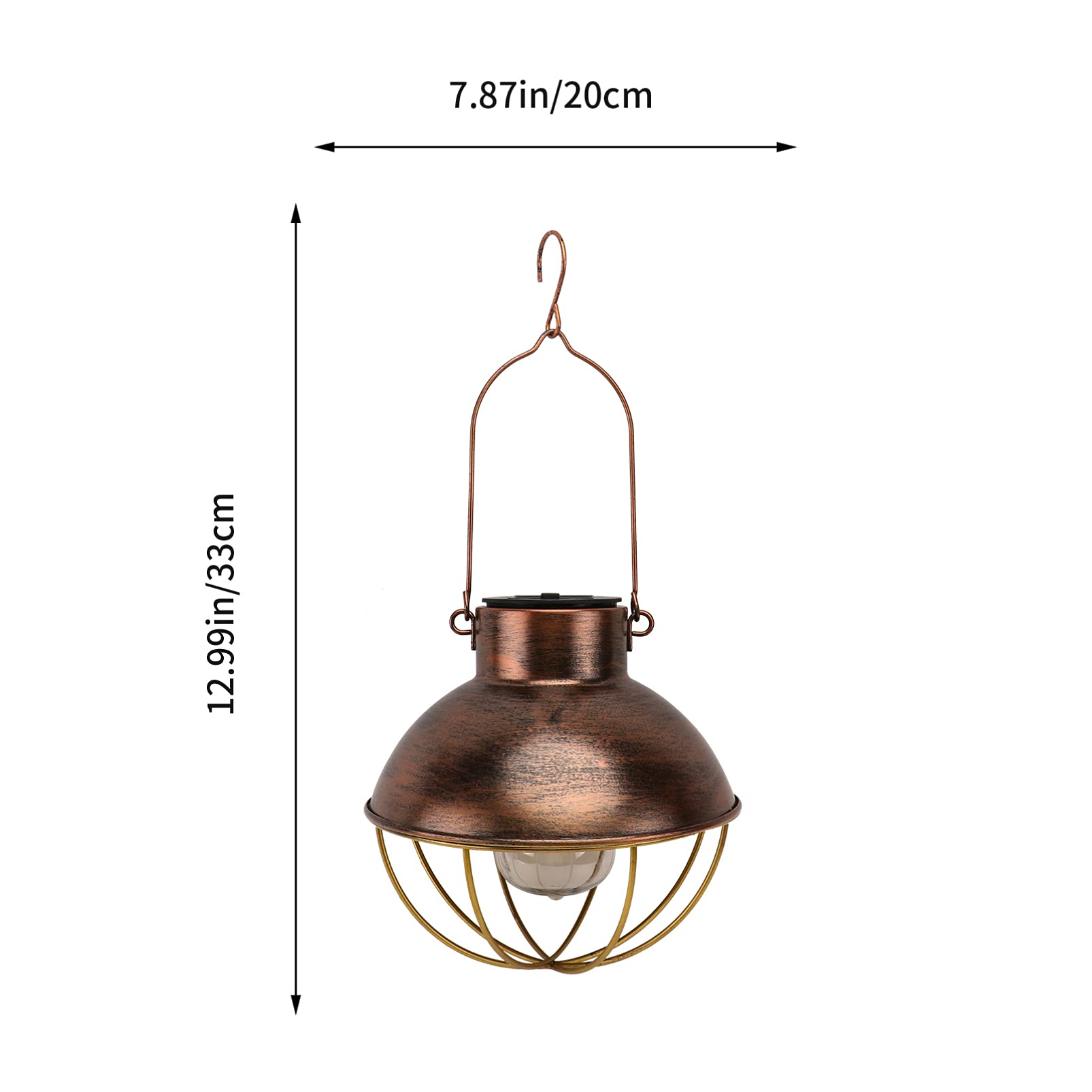 Happyyami 1pc Solar Tungsten Lamp Light for Outdoor Atmosphere Garden Lantern Tree-Mounted Solar Light Hanging Solar Lanterns Waterproof Bulb Lantern Patio Decor Lawn Portable Iron