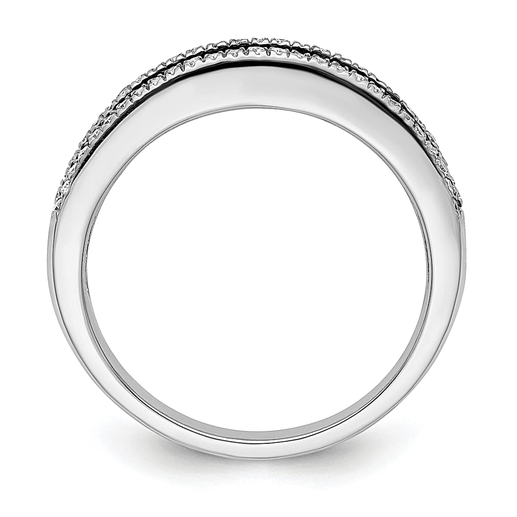 925 Sterling Silver Black White Diamond Ring Night Fine Jewelry For Women Gifts For Her