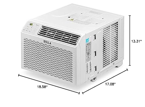 DELLA 8000 BTU 115V/60Hz Energy Saving Window Air Conditioner, Whisper Quiet AC Unit with WIFI Smart Controls, Remote, Dehumidifier, Fan, Cools Up to 350 Sq. Ft.