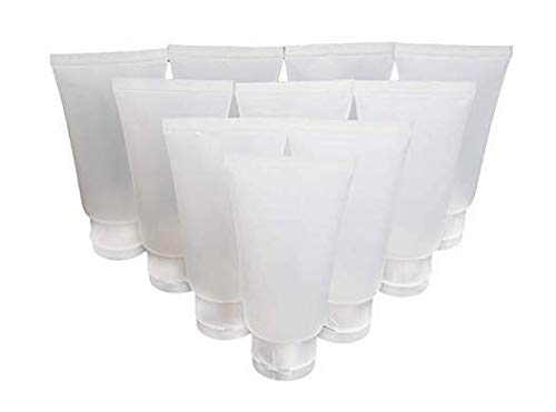 LASSUM 10 PCS Refillable Empty Plastic Squeeze Soft Tubes Bottle,Flip Cap Bottle Cosmetic Cream Lotion Shampoo Travel Containers (30ML)