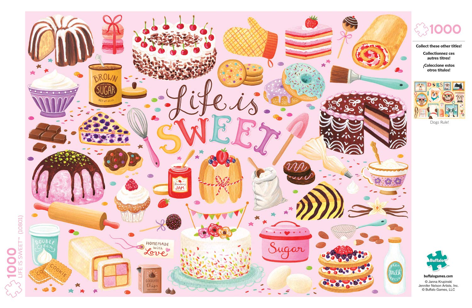 Buffalo Games - Life is Sweet - 1000 Piece Jigsaw Puzzle, Pink